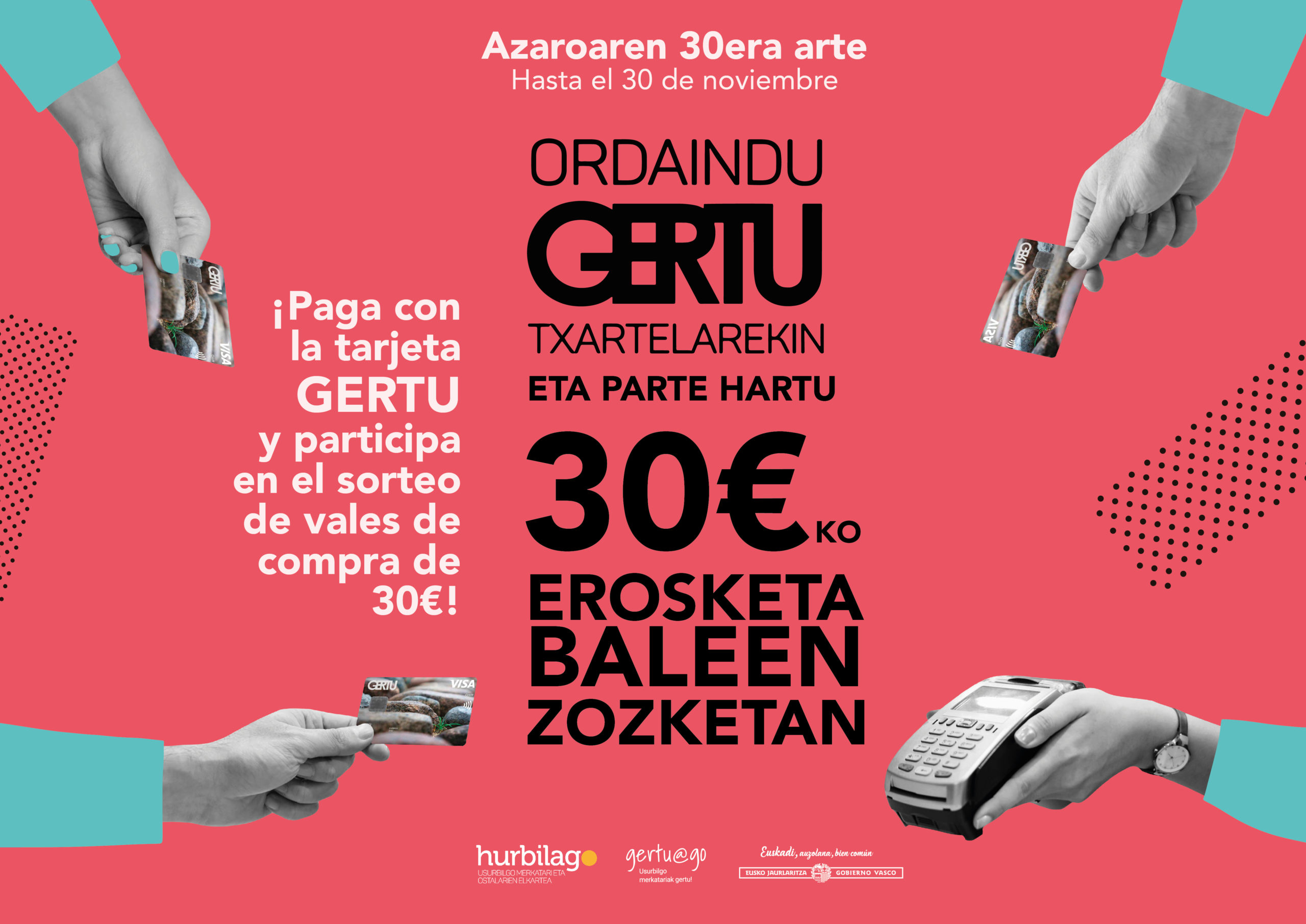 ¡Gana un vale de compra de 30€ pagando con la tarjeta Gertu! - Gertuago